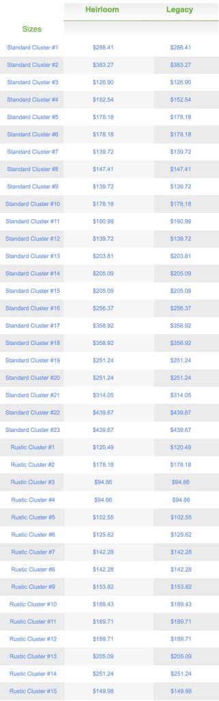 Rustic and Standard Heritage Wood Clusters - Simply Color Lab